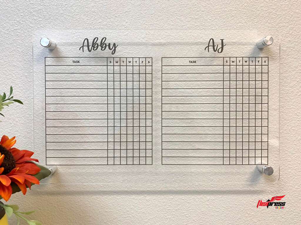 Personalized Acrylic Task Chart - Flexpress